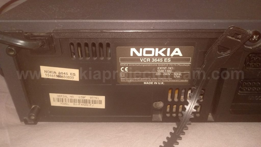 Nokia VCR 3645 ES Video Cassette Recorder – Nokia Project Dream